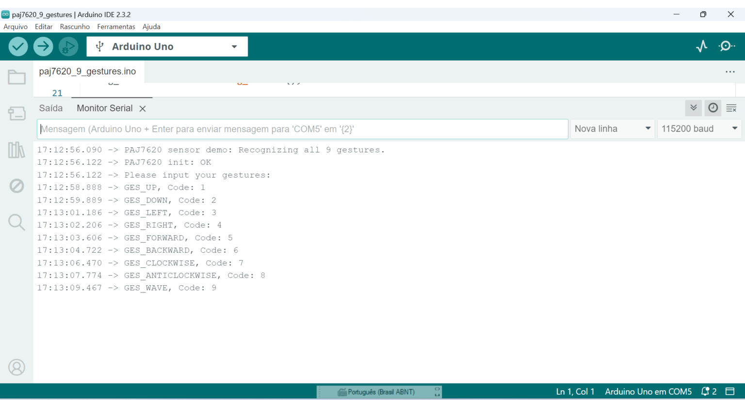 PAJ7620U2 – Módulo Sensor de Reconhecimento de Gestos - VLADCONTROL